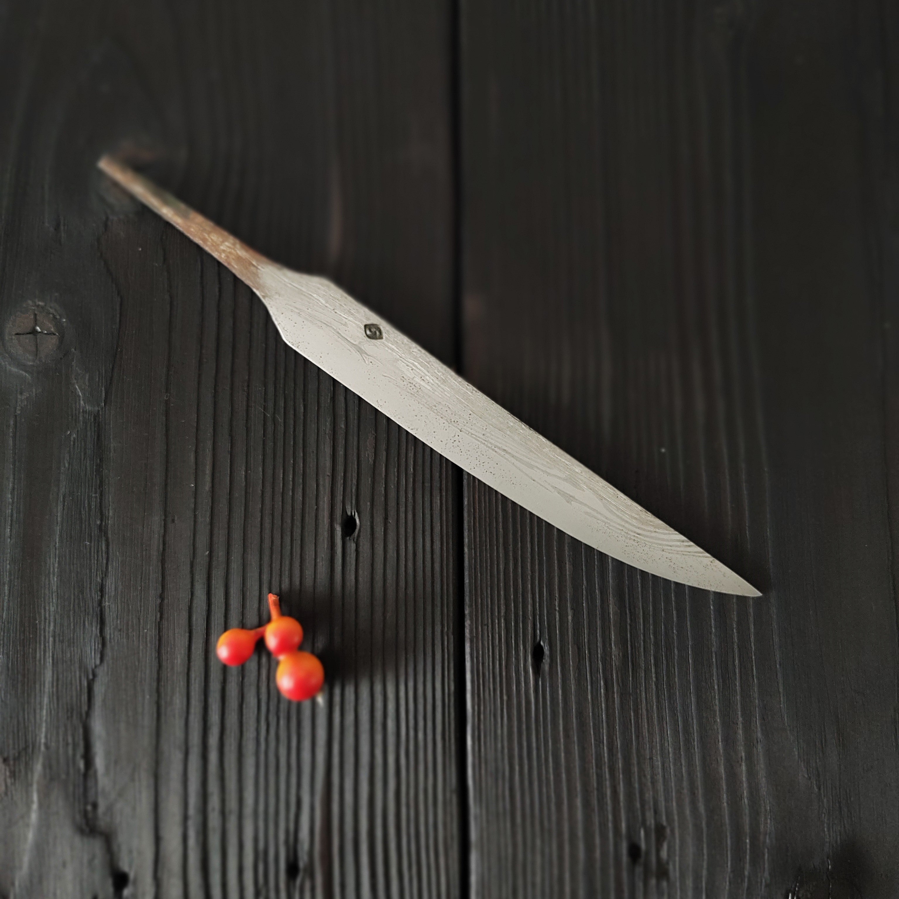6-Inch Viking Seax Blade – Straight Back, Pattern-Welded – Jorgen Craft